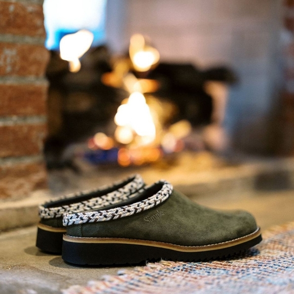 Simple | Shoes | Simpls Shoes Original Clog In Olive Suede M8w | Poshmark